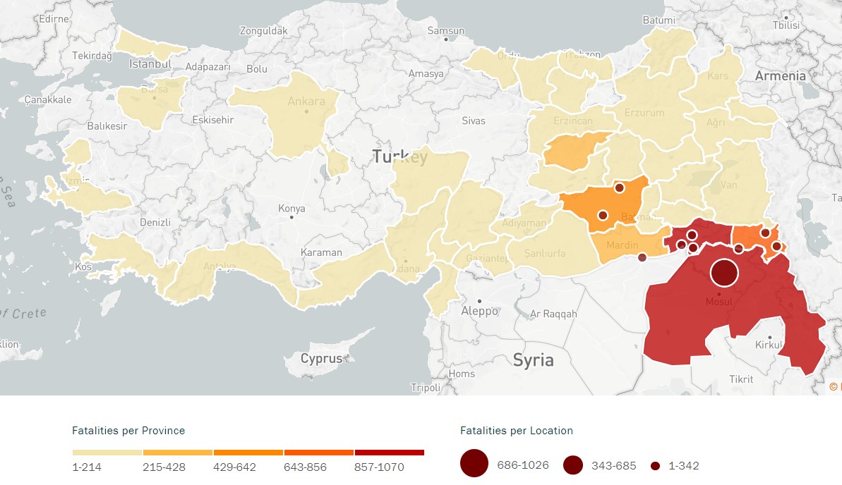 Almost 6,000 people have been killed in the Turkish-PKK conflict since 2015
