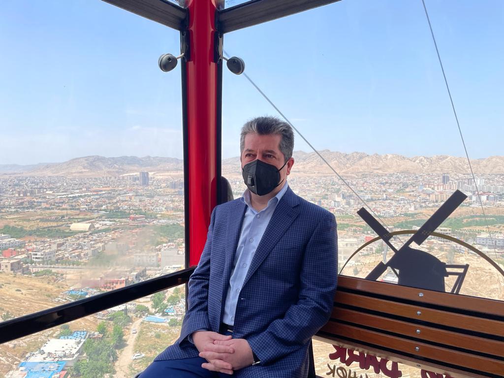 PHOTO: Kurdistan PM inaugurates Mount Zawa Teleferic project in Duhok