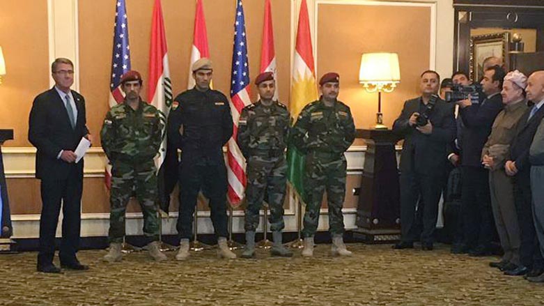 VIDEO: US Secretary of Defense awards four Peshmerga fighters