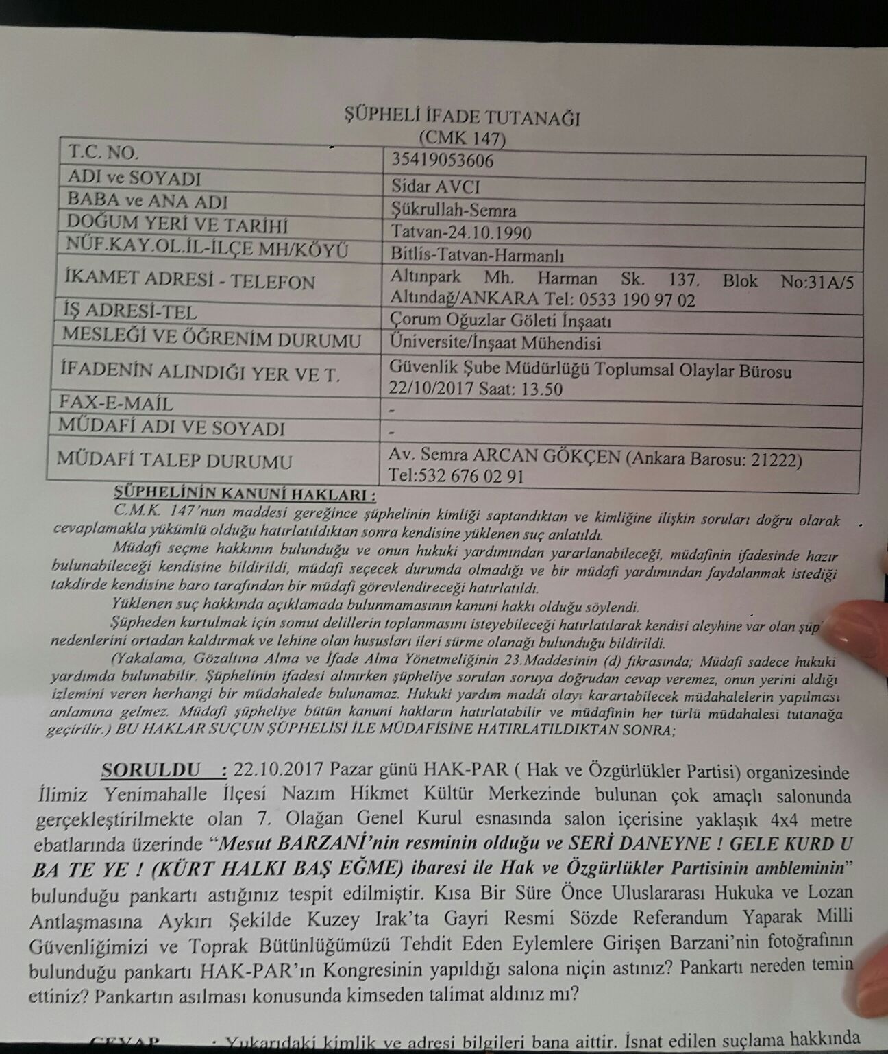 Turkey arrests three for Barzani posters