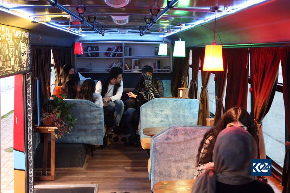 IN PHOTOS: Young entrepreneurs open Sulaimani branch of ‘Bus Cafe’